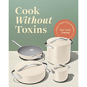 Caraway Cookware+ Collection - Specialty Cookware Set - Petite Cooker, Stir Fry Pan, Rondeau, & Stock Pot - 3 Lids & Storage Organizer Included - Navy