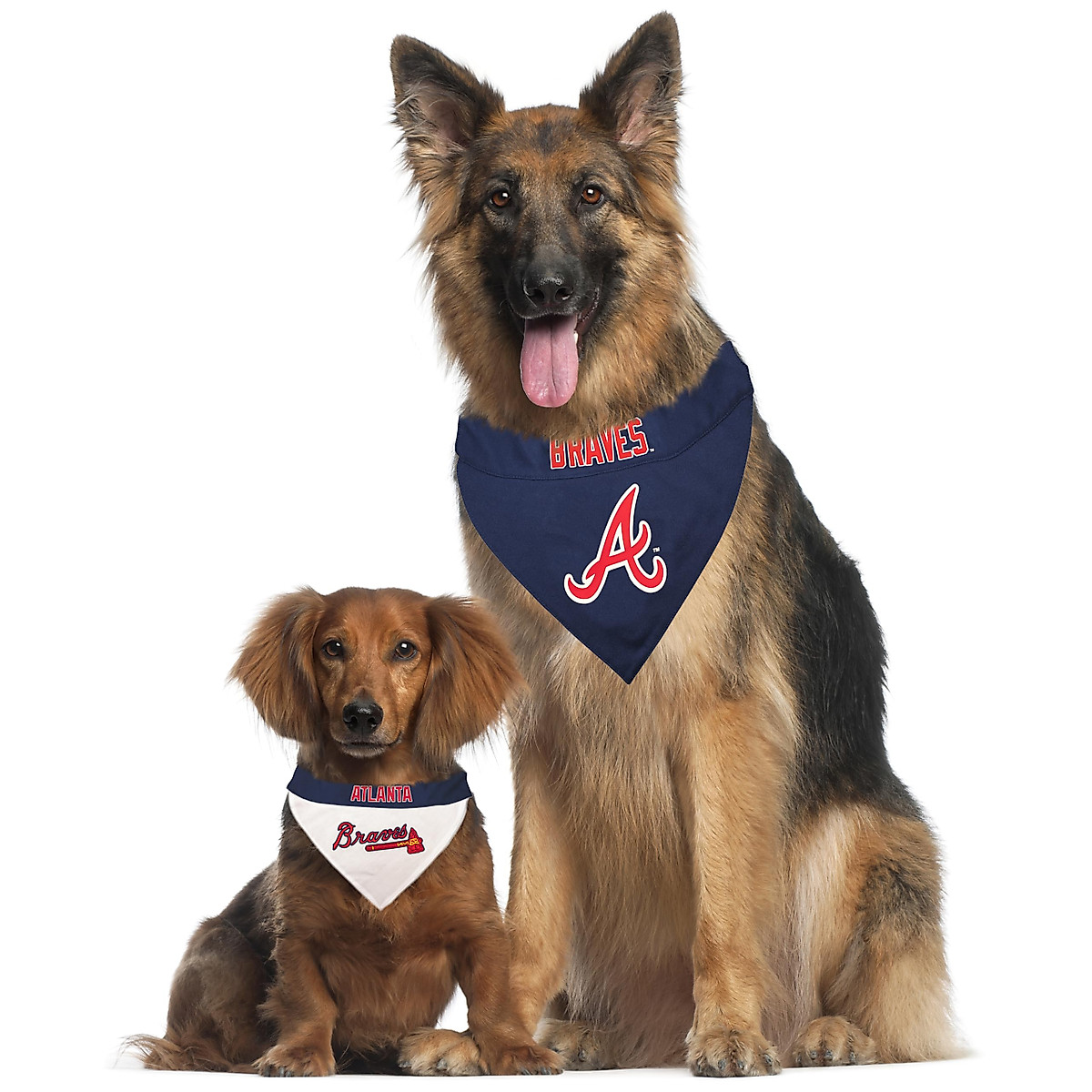 Pets First BRV-3217-S-M MLB Dog Bandana - Atlanta Braves Reversible Pet Bandana, Small/Medium, MLB Team Color