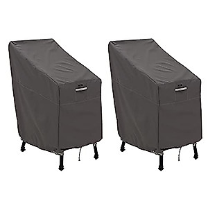Classic Accessories Ravenna Water-Resistant 26 Inch Patio Bar Chair & Stool Cover, 2 Pack, Outdoor Patio Chair Covers