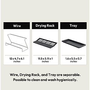 carrotez Bottle Drying Rack, Cup Drying Rack,Tumbler Drying Rack with Drain Tray - Bottle with Narrow and Wide Openings with Various Capacity, Different Bottle Type, Mug Type and Cup Type - Black