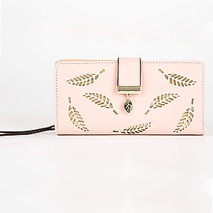 Wallet-NEWANIMA Women Multi-card Two Fold Long Zipper Clutch Purse (Style9-Pink)