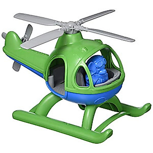 Green Toys Helicopter, Green/Blue CB - Pretend Play, Motor Skills, Kids Flying Toy Vehicle. No BPA, phthalates, PVC. Dishwasher Safe, Recycled Plastic, Made in USA.