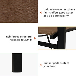 JRBIAOGE Patio Dining Chairs Set of 2, Outdoor Textilene Dining Chairs, Patio Furniture Chairs with Armrest for Backyard, Garden, Yard, Porch, Deck, Brown