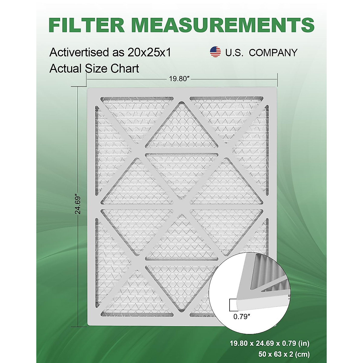 TRIGHTFILTERS 20x25x1 Air Filter MERV 8, Pleated HVAC AC Furnace Home Air Filters Replacement 6 Pack