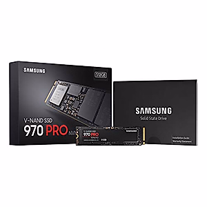 Samsung 970 PRO SSD 512GB - M.2 NVMe Interface Internal Solid State Drive with V-NAND Technology (MZ-V7P512BW), Black/Red