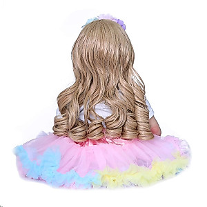 Zero Pam Reborn Baby Dolls Toddler Blonde Hair Girl 24 Inch 60 cm Realistic Silicone Baby Dolls That Look Real Lifelike Baby Dolls with Weighted Body and Toy Accessories Princess Doll for Girls