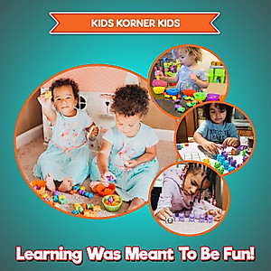 KIDS KORNER Jumbo Counting Bears Matching Game - Montessori Fine Motor Learning Toys with Stacking Cups, 60 Preschool Math Manipulatives, 2 Toddler Games Dice, Toy Storage & Activities eBook