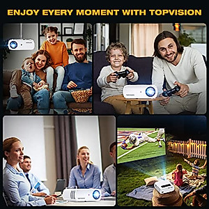 Projector with WiFi and Bluetooth, Native Full HD 1080P Portable Movie Projector, 9500Lux, Touch Screen, 350'' Outdoor Projector Supports 4K & Zoom, Compatible with Phone, PC, Laptop, TV Stick, PS5