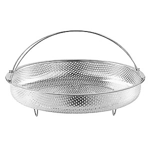 Steamer Basket, 9 Inch x 1.8 Inch Food Grade Stainless Steel Steaming Net with a Support Frame for Food Steaming (1 Pcs)