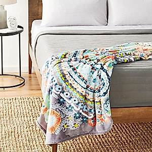 Vera Bradley Women's Fleece Plush Throw Blanket, Citrus Paisley, 80 X 50