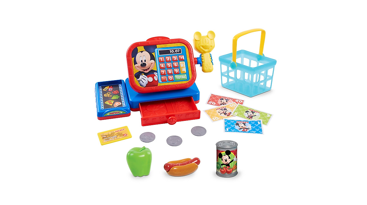 Disney Mickey Mouse Cash Register Toy with Realistic Sounds for Kids 3+