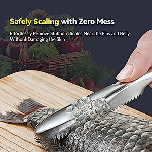 ADORAMBLING Fish Scaler Stainless Steel Fish Scaler Remover with 58 Sawtooth Easily Remove Fish Scales Fish Descalers Fish Scraper for Chef and Home Cooks