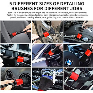 GDFYMI Car Detailing Brushes Set, Car Cleaning Supplies, Car Duster Interior, Car Interior Detailing Kit, Auto Detail Brushes Air Conditioner Brush for Cleaning Wheels, Exterior, Leather (12 Pieces)