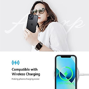 Anqrp Designed for iPhone 13 Mini Case, [Support Wireless Charging] Soft Silicone Slim Anti-Scratch Phone Case for iPhone 13 Mini 5.4 inch, Black