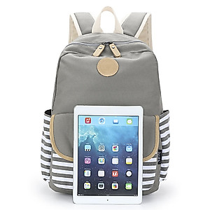 IMYTH Classical School Backpack for girls teen, Large Capacity Canvas laptop bag with YKK zipper fit 15.6 inch