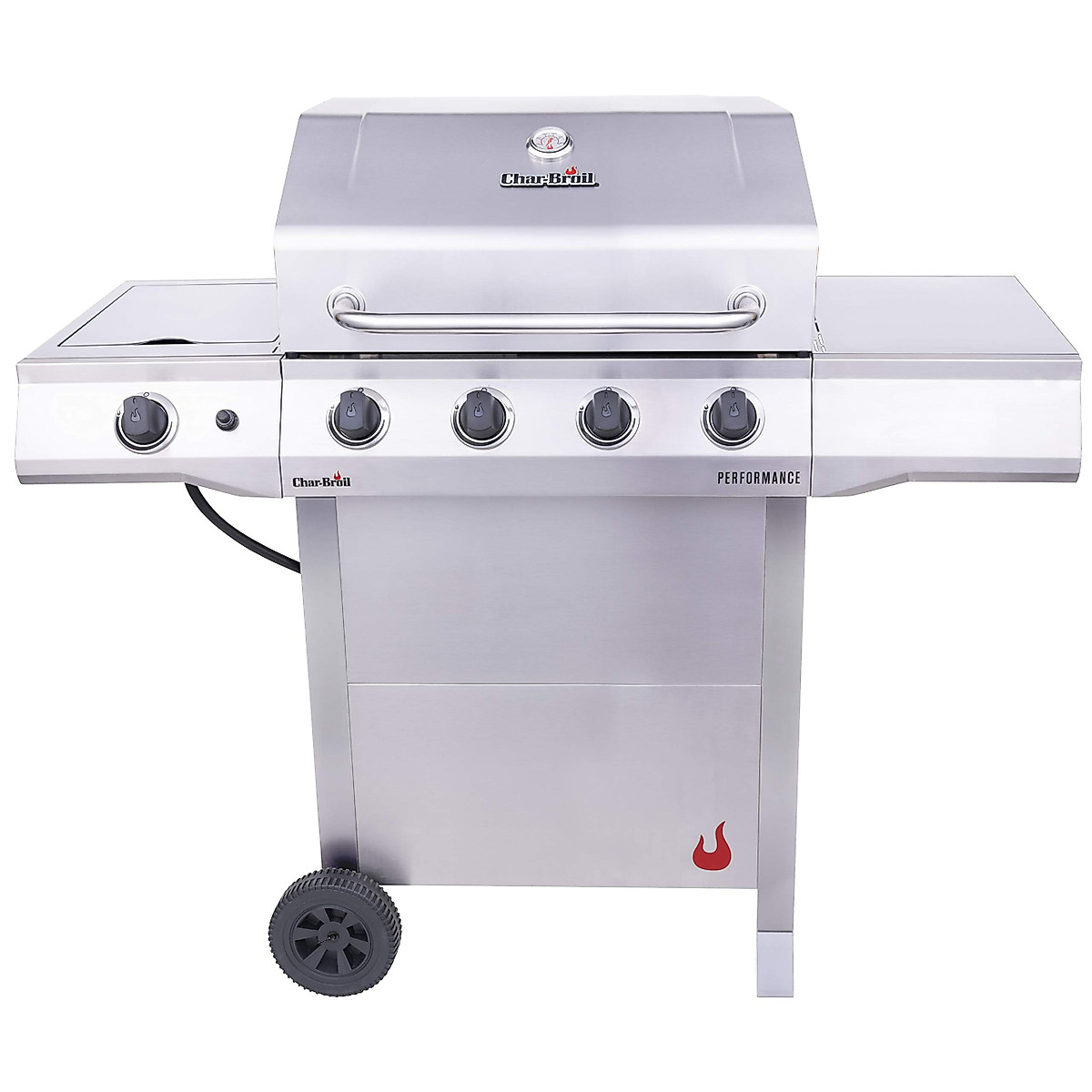Char-Broil 463352521 Performance 4-Burner Cart Style Liquid Propane Gas Grill, Stainless Steel & 3-4 Burner Large Basic Grill Cover