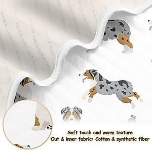 Ollabaky Australian Shepherd Dog Baby Blanket for Boys Girls Cotton Throw Blanket Swaddle Blanket for Crib Stroller Nursery Receiving Blanket Infant Toddler Unisex 30"x40"
