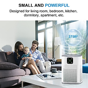 2 Pack Air Purifiers for Home Bedroom up to 650ft², Honeyuan H13 HEPA Air purifier with 360°Air Intake, 3 Fan Speeds, White