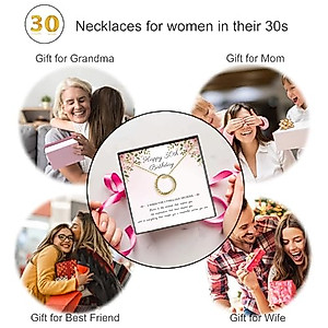BMMYE 30th Birthday Gifts for Women, Gold Silver Necklace Circle Pendant Mothers Day Jewelry 30 Year Old Birthday Gifts Ideas for Mom Sister Friend