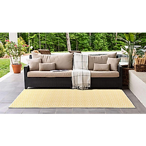 Unique Loom Jill Zarin Outdoor Collection Area Rug - Costa Rica (2' x 3' 1'' Rectangle, Yellow Ivory/ Ivory)