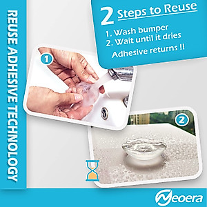 Neoera Door Stopper Wall Protector (Clear, 8pack)-Quiet, Shock Absorbent Gel - Adhesive Reusable Bumper Protector, Wall Shield & Silencer for Door Handle, Soft Rubber Round Door Stop 1.57 inch