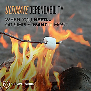 SharpSurvival Spark Fire Starter Kit - Magnesium Ferro Rod Fire Starter Kit with Compass and Whistle - Emergency Fire Starter Survival Multitool for Camping, Hiking, Hunting and more