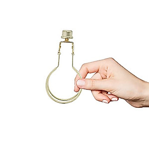 I Like That Lamp Clip On Lampshade Adapter (1 Pack), Classic Brass Gold Finish, Includes 1 Light Bulb Clip Shade Adapter, 1 Matching Finial and 2 Silicone Levellers, Fits All Standard Size Bulbs