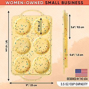 Muffin Top Pan, Silicone Egg Molds for Breakfast Sandwiches 4 Inch Round Silicone Egg Pan for Baking English muffins, Whoopie Pies, Corn Bread, Egg bites