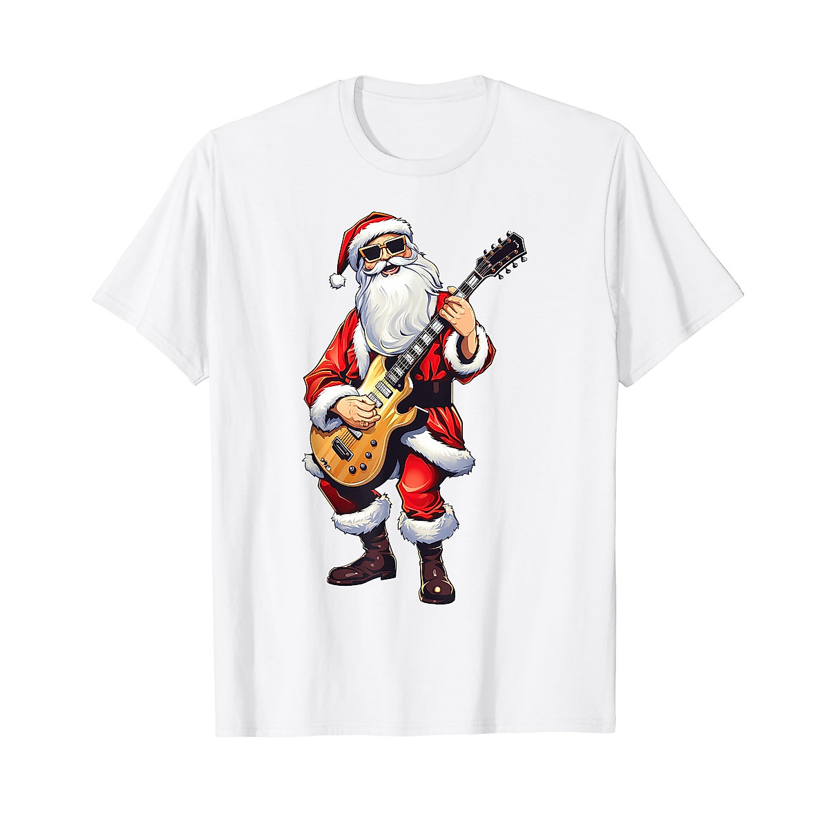 Santa Electric Guitar Christmas Santa Claus Guitarist T-Shirt