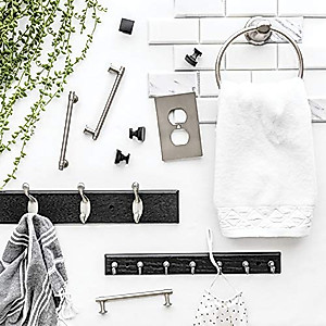 Franklin Brass Key Hook Rail Wall Hooks 14 Inches, Black & Satin Nickel, FBKEYT7-BSE-R