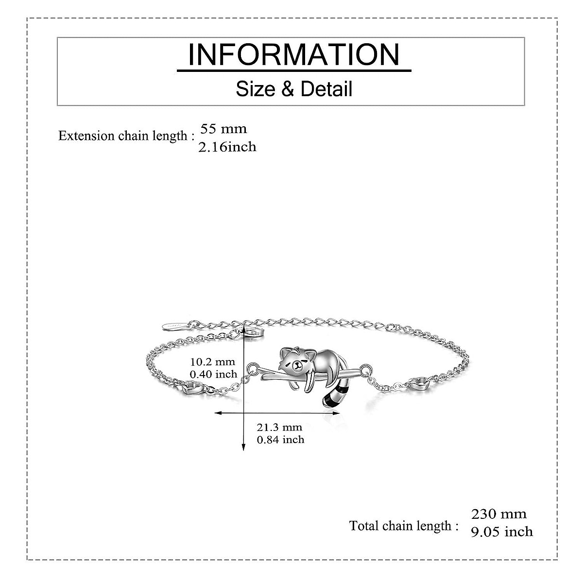 ONEFINITY Red Panda Gifts Sterling Silver Red Panda Bracelet Red Panda Jewelry for Women Gifts