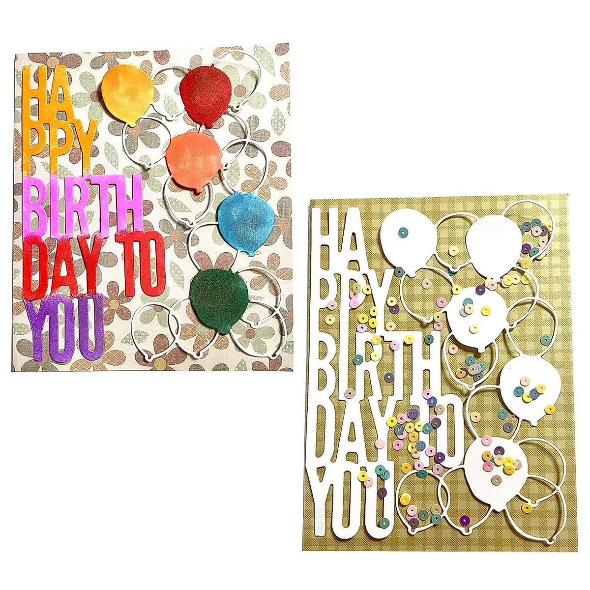 Mvchifay Cutting Dies Metal Stencils Scrapbooking Tool DIY Craft Carbon Steel Embossing Template for Paper Card Making (happy birthday ballon-14.6x12.2cm)