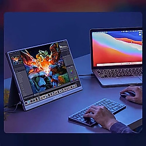 Portable Monitor for Laptop 15.6-inch IPS 144HZ Cell Phone External Screen Laptop Expansion Screen Gaming Machine Sub-Screen Multi-Function Sub-Screen Portable Monitor