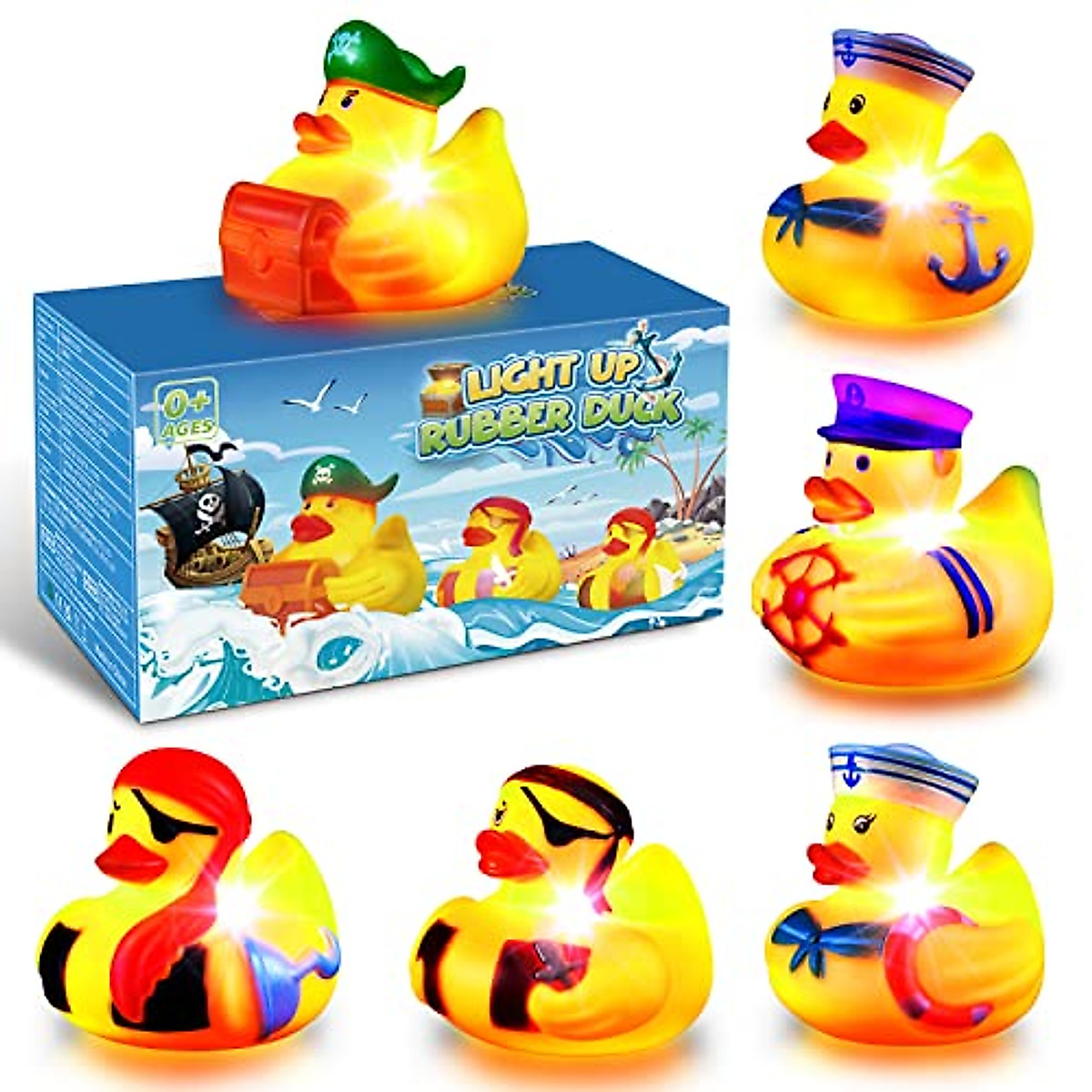 Bath Toys for Toddlers 1-3,Light Up Bath Toys Rubber Ducks,Toddler Bath Toys for 1 2 3 4 Year Old Boy Girl,Idea Birthday Gifts for Boys Girls Age 1-4,Fun Water Bath Toys Pool Toys Autism Sensory Toys