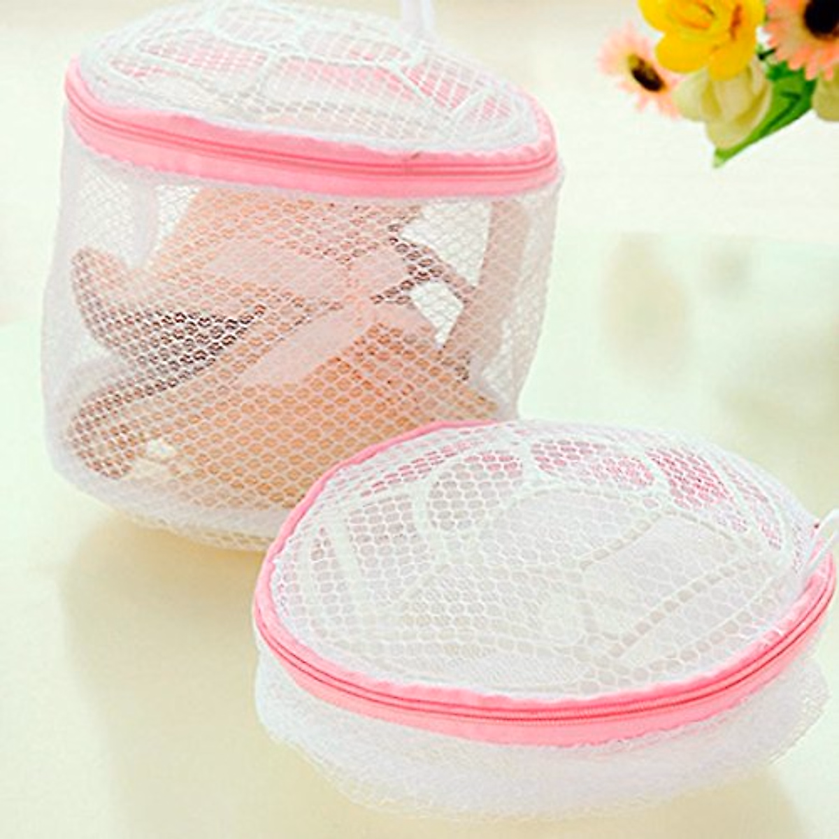 Laundry Bag, Staron Delicates Bra Wash Bags Laundry Bag Zipper Mesh Wash Bag for Hosiery, Underwear, Bra, Garment Lingerie Effective Protection Storage Organize Drying Machine Washing Bag (White)