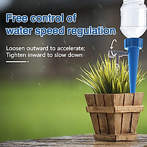 CZS 20 Pack Self Watering Spikes for Plant, Self Watering Planter Insert, Plant Watering Spikes with Adjustable Control Valve Switch, Plant Watering Devices for Indoor Outdoor Potted Plants