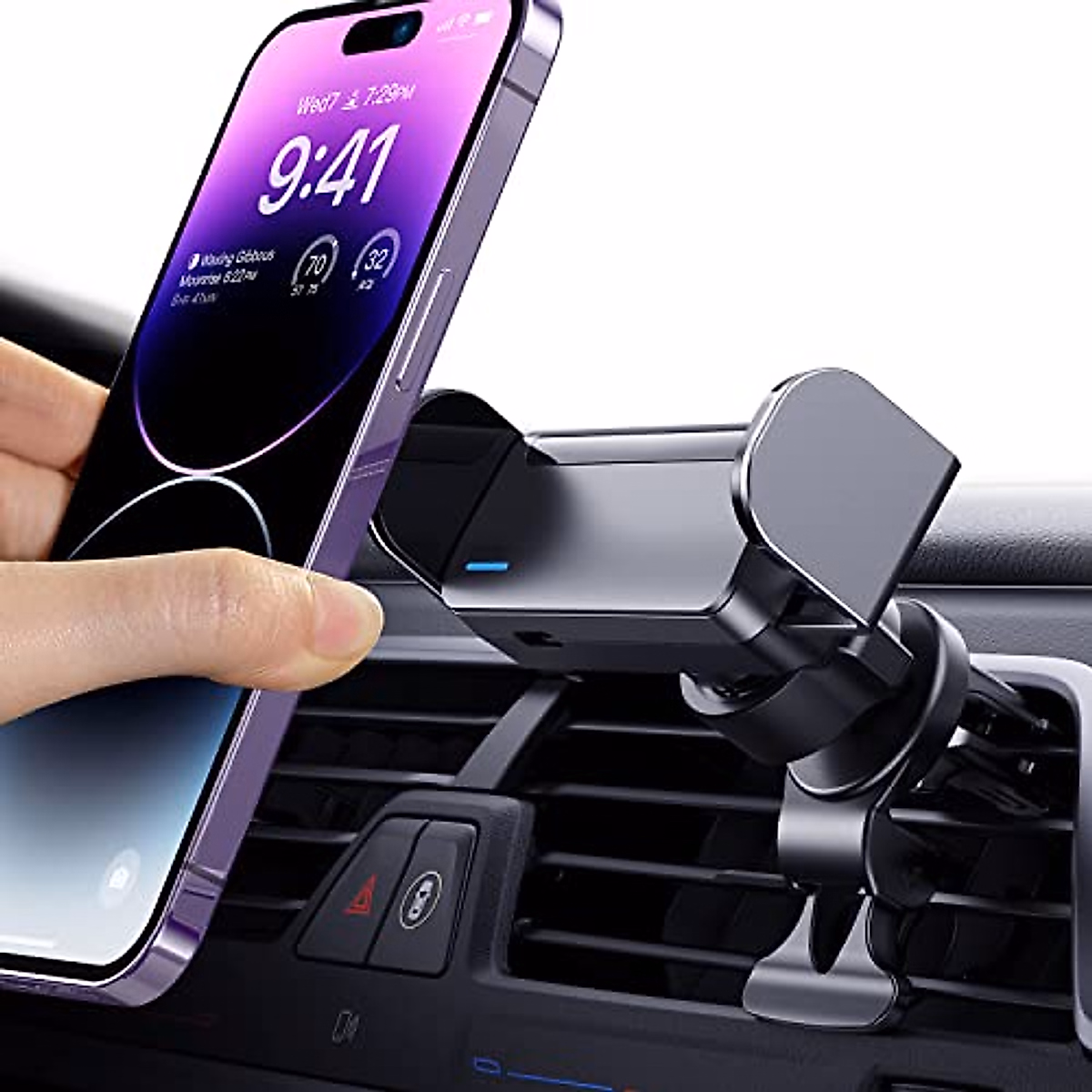 CAFELE Car Vent Phone Holder, [Firmly Grips Your Vent, Never Fall Off] Auto-Clamping Air Vent Phone Holder Car, Phone Mount Car Fit for iPhone 14 13 12 Mini Pro 11, SE(2020), XR, X, XS iPhone 8 7