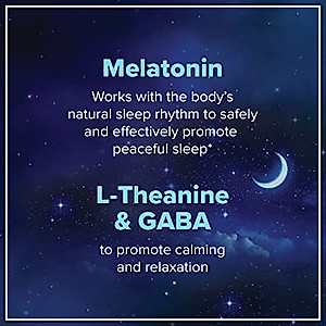 Zarbee's Melatonin 5mg, L-Theanine + GABA Sleep Supplement to Promote Peaceful Sleep, Natural Orange Flavor, Chewable Tablets for Adults Age 12 Up, 60 Count