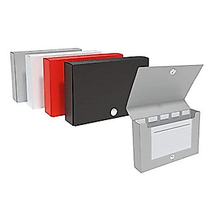 1InTheOffice Index Card Holder 3x5, Index Card Case, Assorted Colors, Holds 100 3x5 Card, (4 Pack)