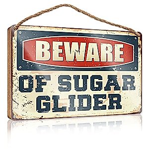 CakJuice Hanging Door Sign Plaque Beware of Sugar Glider Wooden Sign Garden Gifts Dorm Room Accessories (Size : 20X30CM)