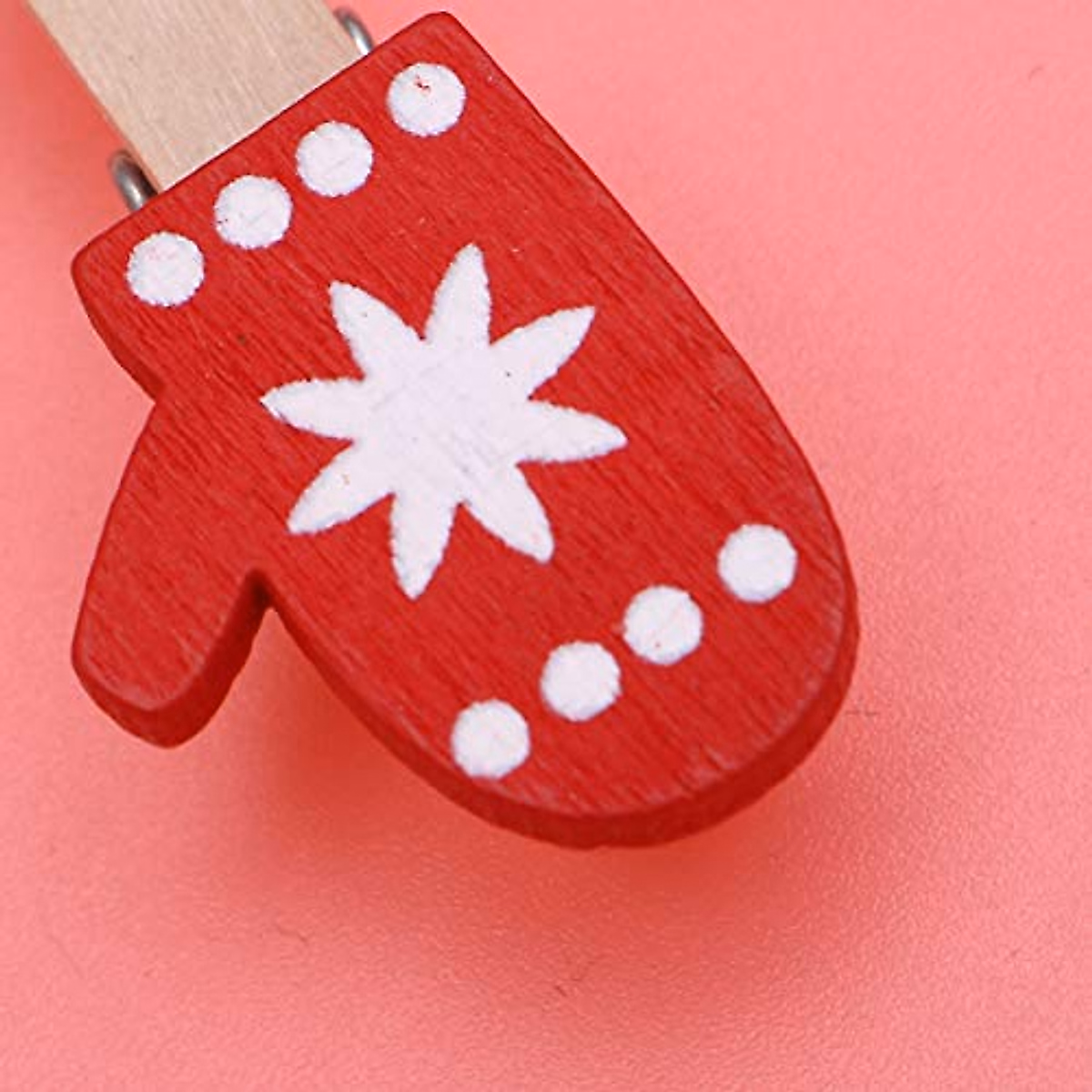 Amosfun 25pcs Mini Wooden Clothespins Christmas Photo Clips Craft Clips Photo Paper Memo Peg Pin Clips for Xmas Party DIY Craft Decoration