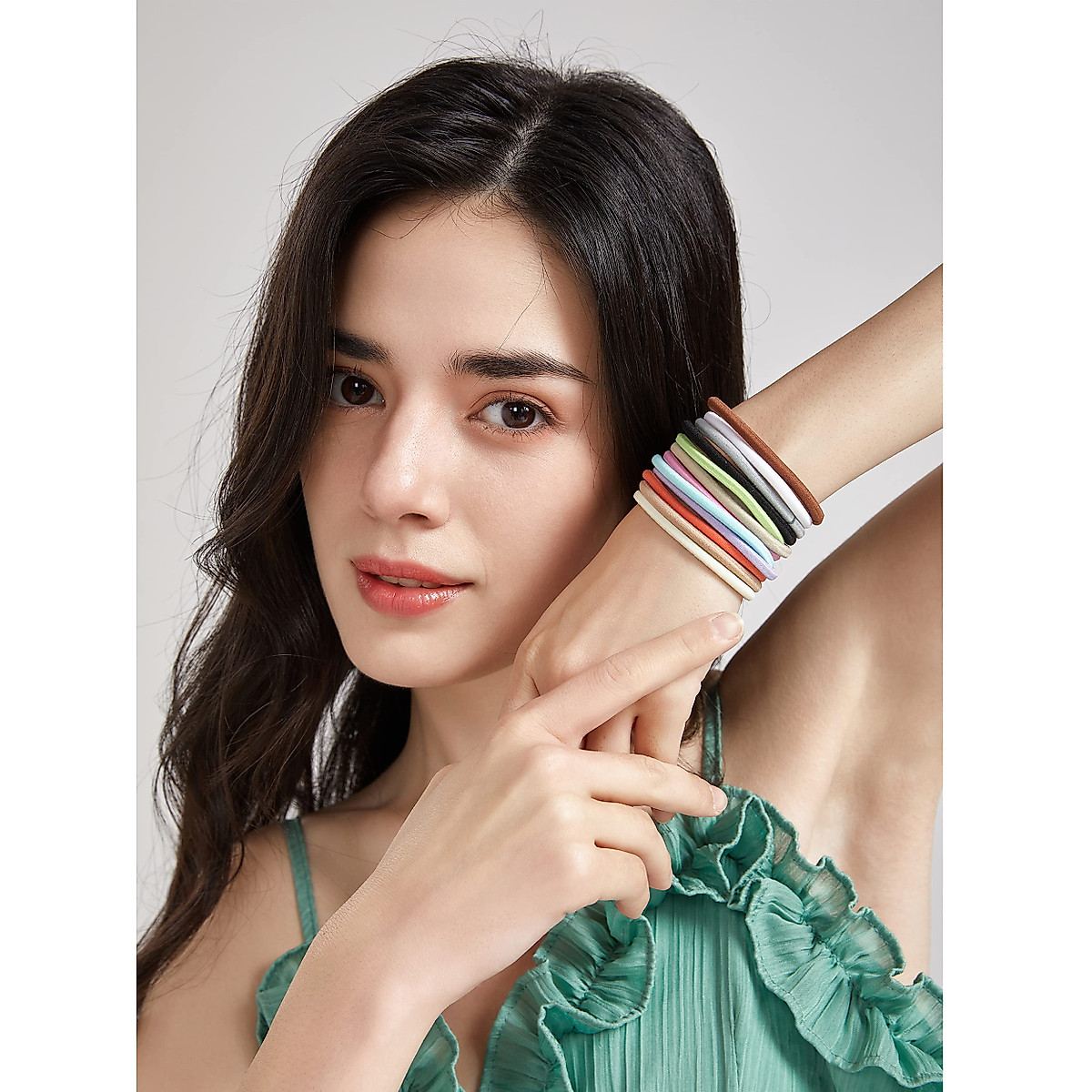 Dofash Hyper Elastic Hair Ties, 30 PCS Beige Hair Bands for Women's Hair, Blonde, Reusable, Nylon, Quick Stretch and Restore, Smooth Junction, Durable, Hair Friendly, Safety Tested