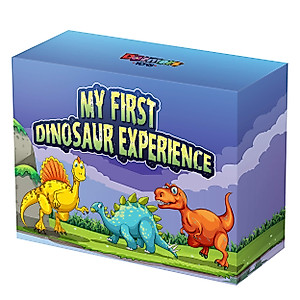 Dazmers Dino Stuffed Animals - 12 Inch Plush Toys with Board Book: Big Colorful Set for Toddlers Ages 1-3. Soft & Cuddly Dinosaur Gift - T-Rex, Triceratops, Stegosaurus. Learn & Play