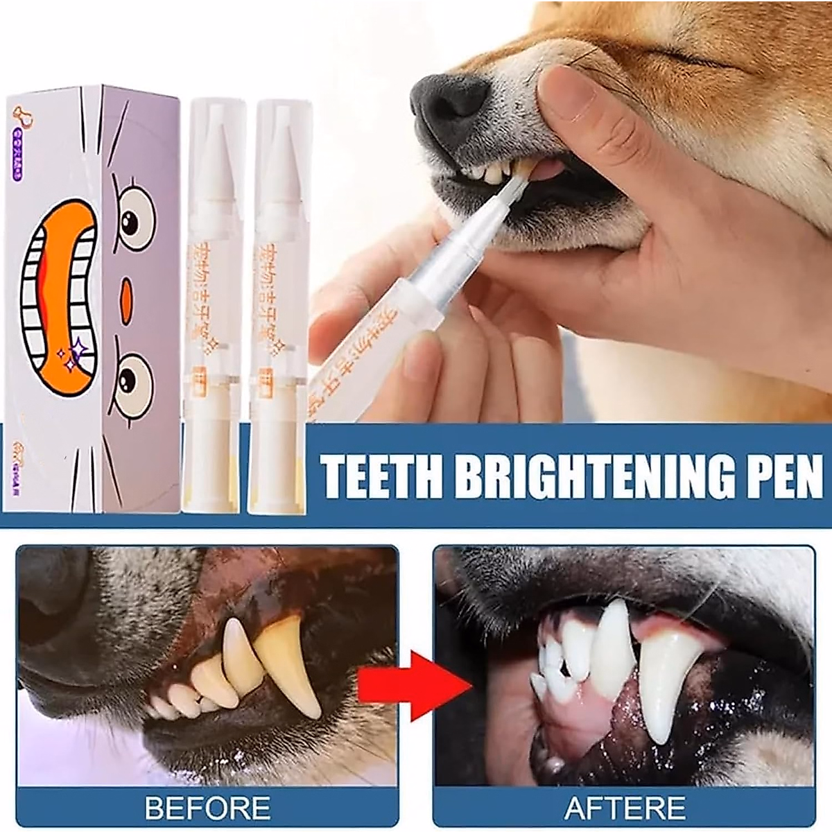 Doggo Comfy Pet Toothbrush Pen, Doggocomfy Pet Toothbrush Pen, Doggo Comfy Toothbrush, Pet Toothbrush Pen, Natural Plant Substance Tartar Remover, for Dogs & Cats (1pcs)