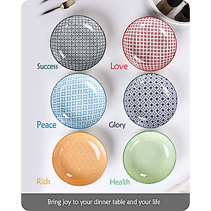 Large Pasta Bowls Set of 6 - Ceramic Salad Serving Bowls, Wide and Shallow 30 Ounce Deep Pasta Plates for Soup, Microwave and Dishwasher Safe