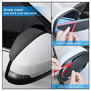 2Pcs Rear View Mirror Rain Visor Guard, Rain Shield Sun Visor Side Blocker Cover, Waterproof Smoke Guard Auto Eyebrow Cover, Car Side Mirror Accessories for SUV Vehicle and More (DM030/Black)