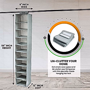 Boxy Concepts Hat Rack - 10 Shelf Hanging Closet Hat Organizer for Baseball Caps - Hat Storage to Protect Your Caps with this Hat Hanger - Easy Hat Holder & Baseball Hat Organizer