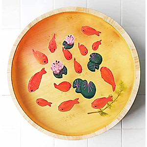 JKanruh 30 Pcs Mini Resin Red Goldfish,Lotus,Lotus Leaf Sets,Cute Resin Miniature Ornament Micro Landscape for Fairy Garden Decor,DIY Ornament Craft DIY Dollhouse