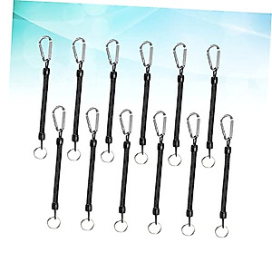 Housoutil 24 pcs Heavy Duty Spring Fishing Lanyard Tether Tools Retractable Fishing Ropes Fishing Gear Tool Fishing Safety Wire pogo Keychains Security Gear Tools Key Rings Heaps Lip Clip