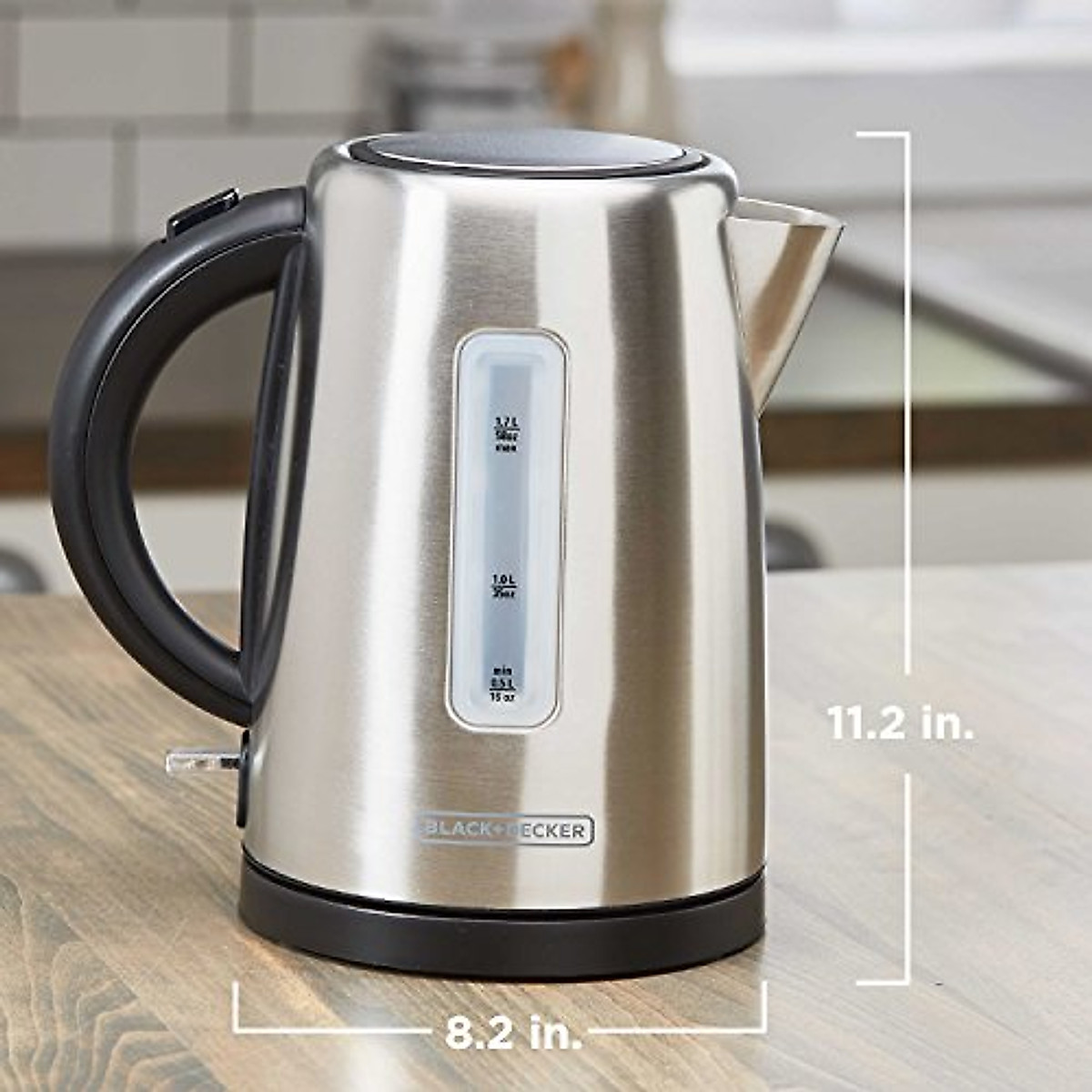 BLACK+DECKER 1.7L Cordless Kettle, Silver, KE2000SD